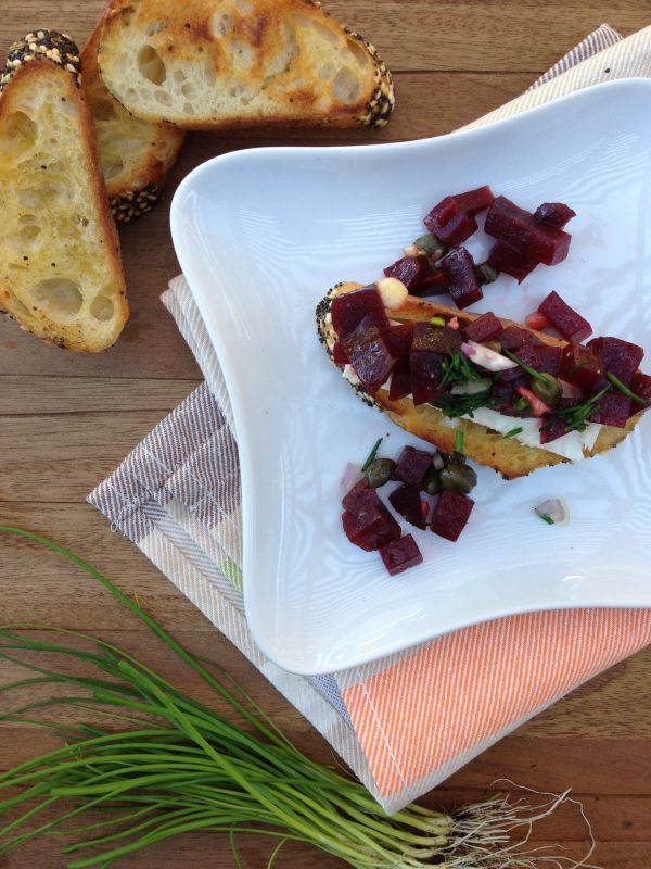 Roasted Beet Relish with Feta on Crostini - California Greek Girl ...